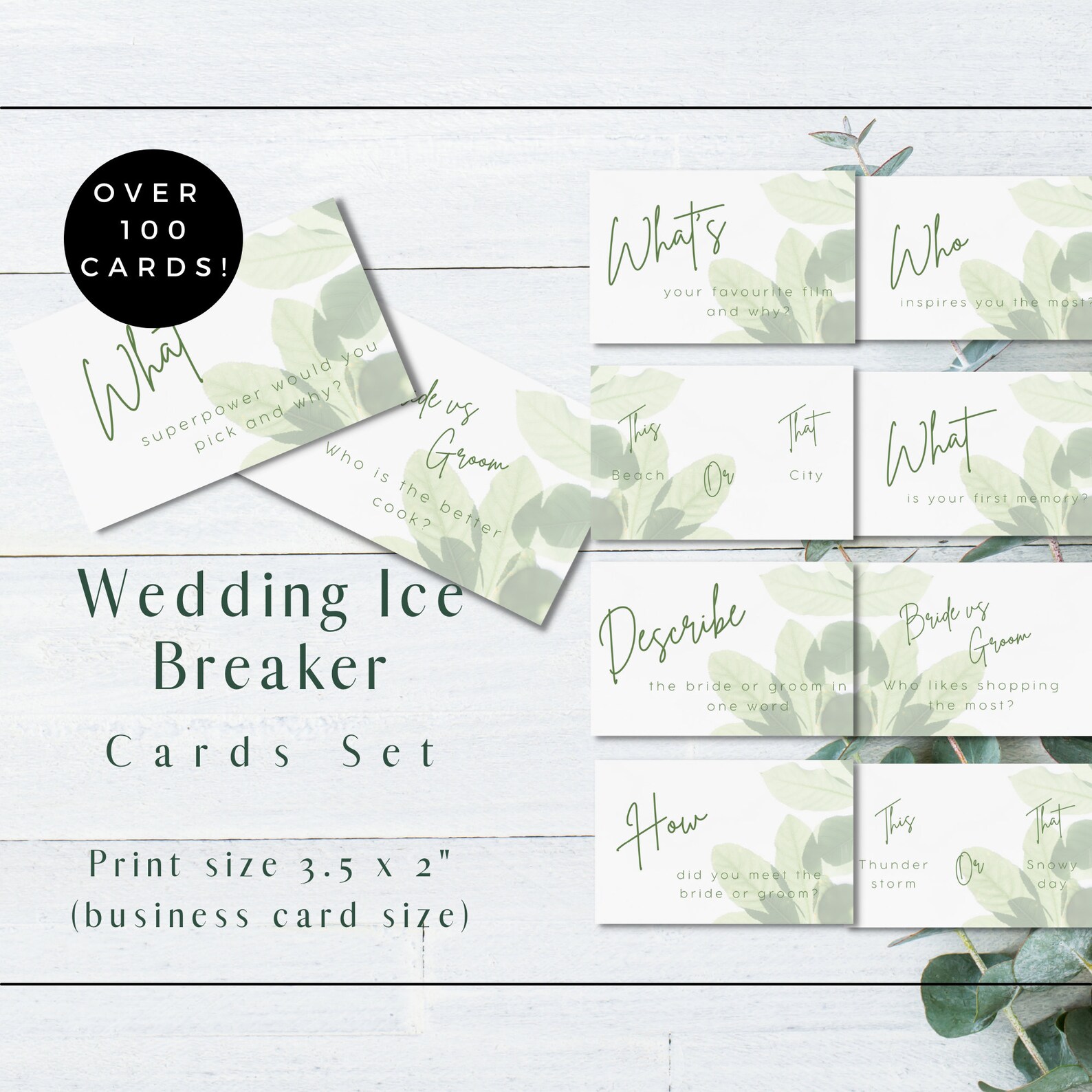 Wedding Ice Breaker Cards Bundle, INSTANT DOWNLOAD, Value Game Bundle ...
