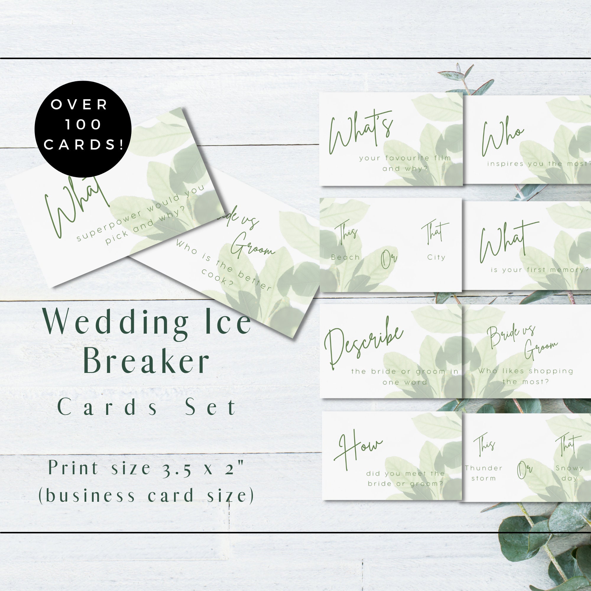 Wedding Ice Breaker Cards Bundle, INSTANT DOWNLOAD, Value Game Bundle ...