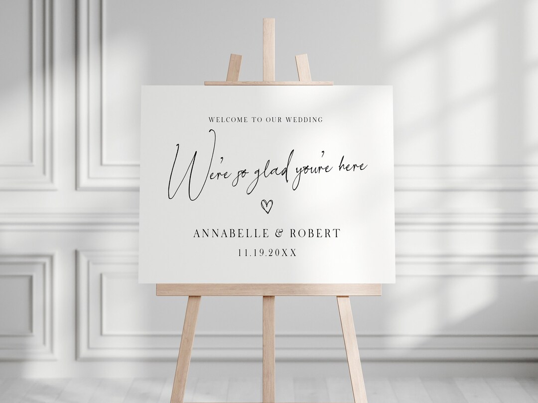 Were so Glad Youre Here Welcome Sign, Wedding Sign, We're so Glad ...