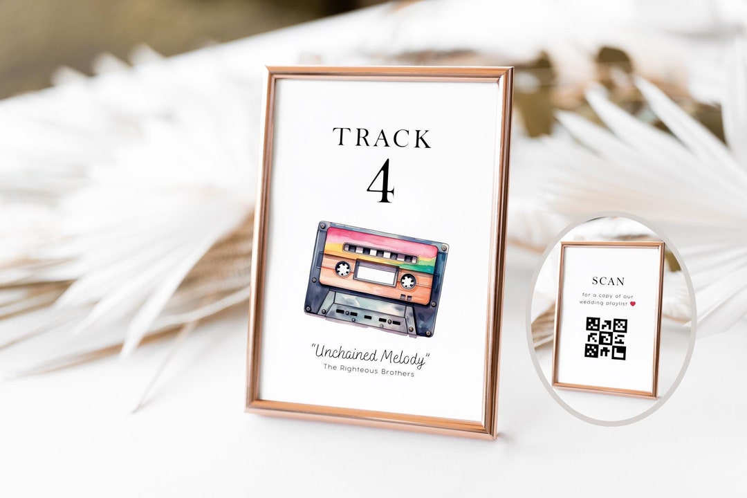 Music Theme Table Numbers, Mix Tape, Unique Table Decor, Printable ...