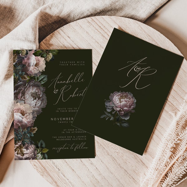 Dark Wedding Invitations - Etsy