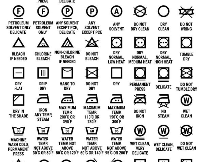 Laundry Symbols SVG, PNG. Cloth Care Symbols SVG. Washing Instruction ...