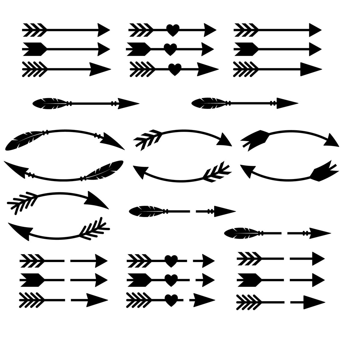 Arrow SVG Bundle. Arrow Clipart. Arrow Silhouette Svg. Digital - Etsy