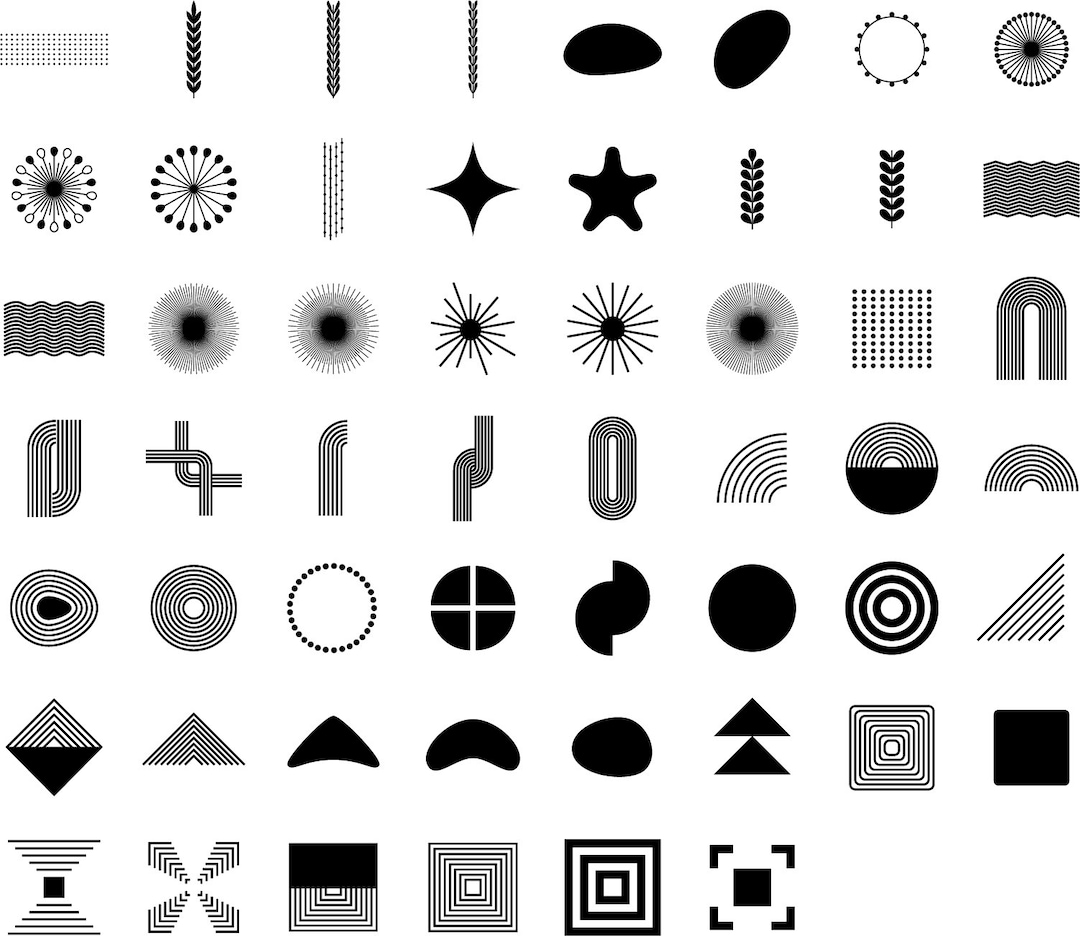 Geometric Shapes Bundle SVG, PNG, JPG Files. Digital Download - Etsy