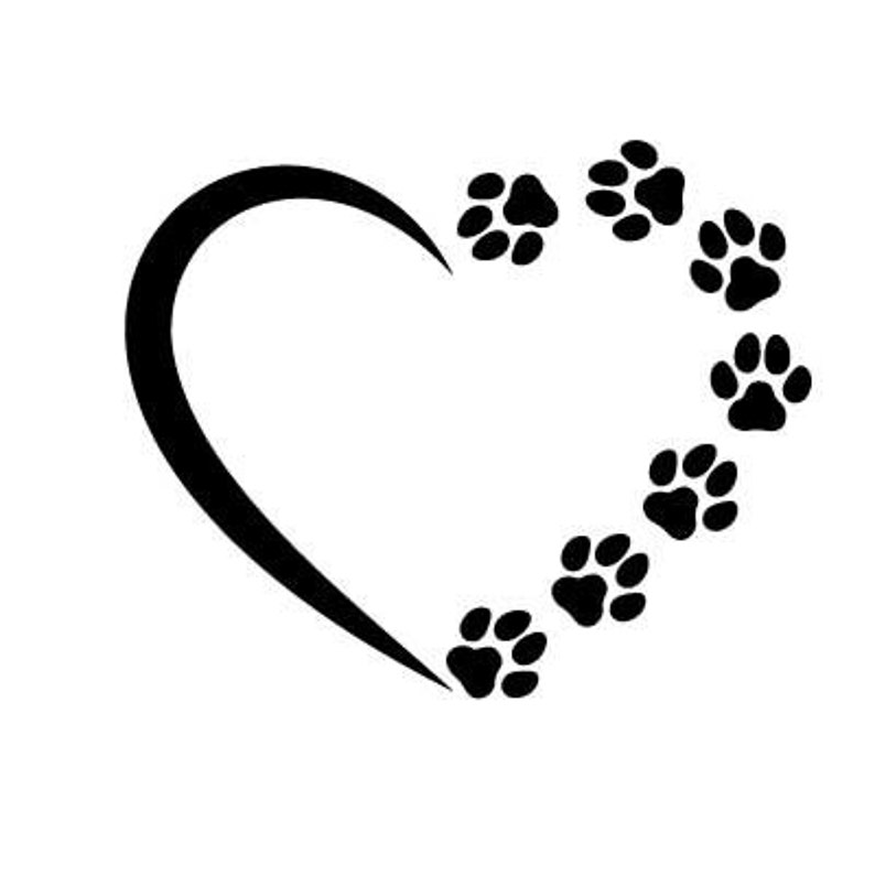 Dog Paws With Heart SVG PNG JPG. Digital Download. - Etsy