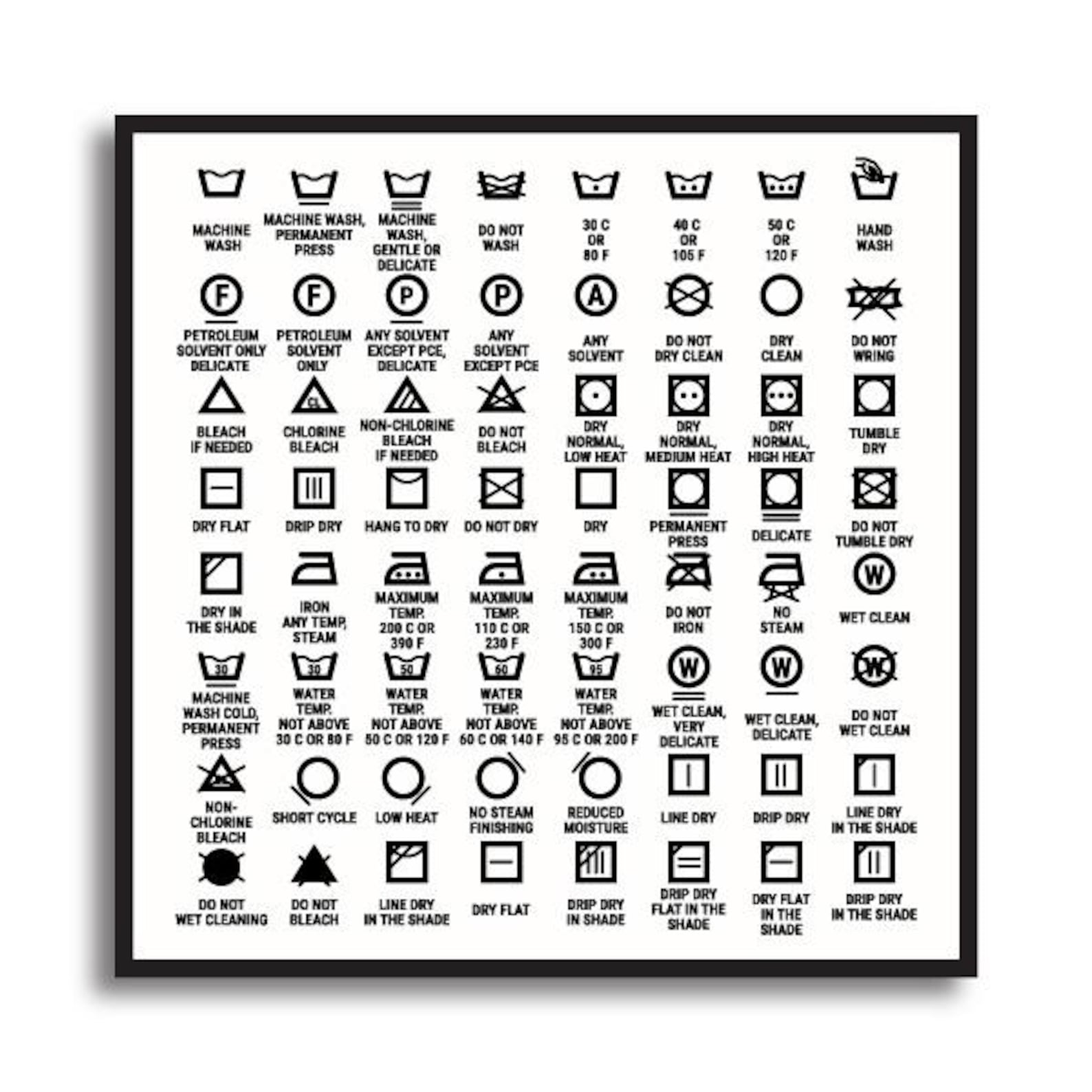 Laundry Symbols SVG, PNG. Cloth Care Symbols SVG. Washing Instruction ...