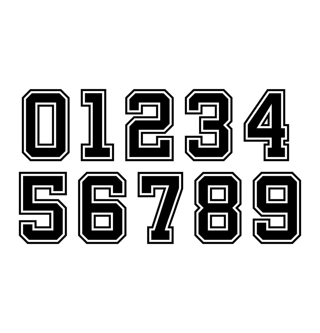 Sport Numbers Svg. College Numbers. Numbers Silhouette. - Etsy