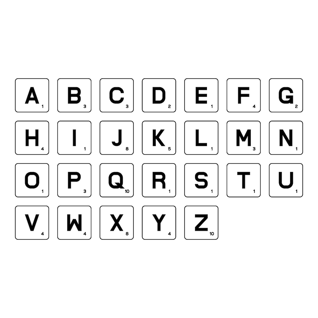 Scrabble Tiles SVG. Scrabble Game Template. Scrabble Letters Svg ...