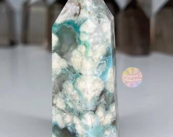 Green Flower Agate Tower - Etsy