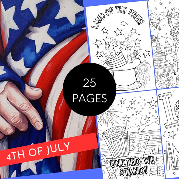 American Flag Coloring Pages - Etsy