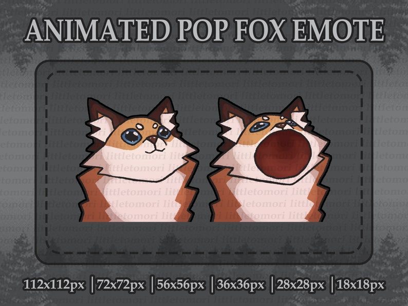 Animated Pop Fox Emote Adorable Cute Chibi Kawaii Twitch and Discord ...