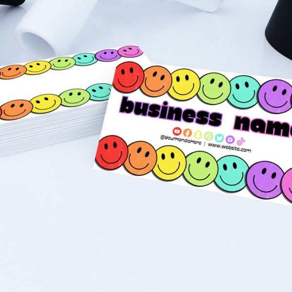 Smiley Face Business Cards - Etsy