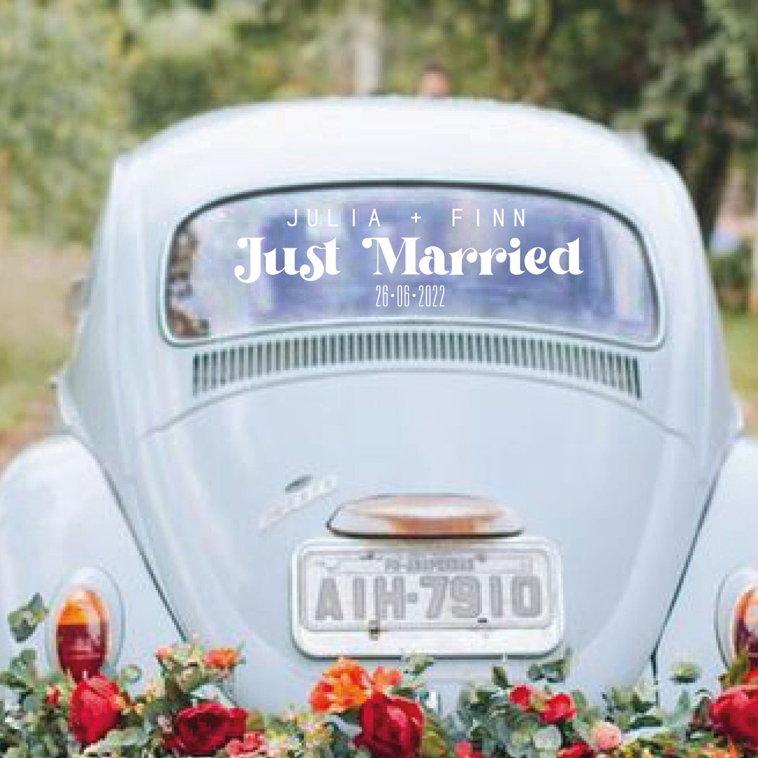 Just Married Window Sticker - Etsy