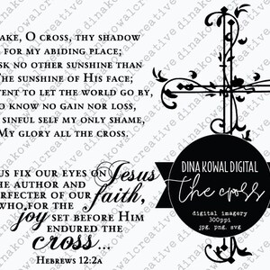 The Cross Digital Stamp Set - 300 Ppi - 8 Designs Including Sentiments ...
