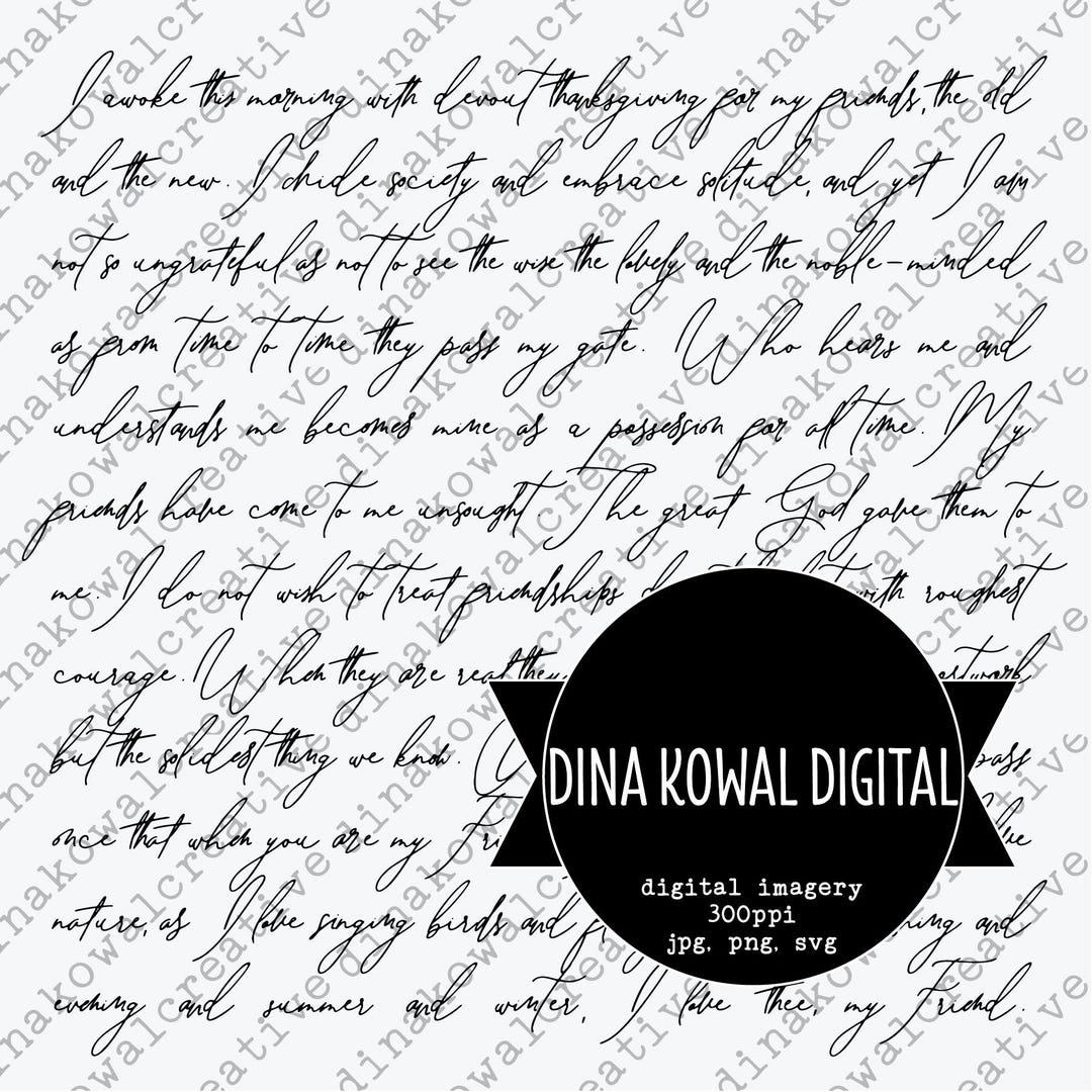 BG78 Friendship Script Background Digital Stamp - 300 Ppi - Jpg Png Svg ...