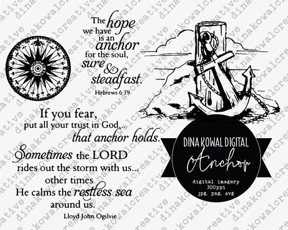 Anchor Digital Stamp Set 300 Ppi 6 Designs Including - Etsy