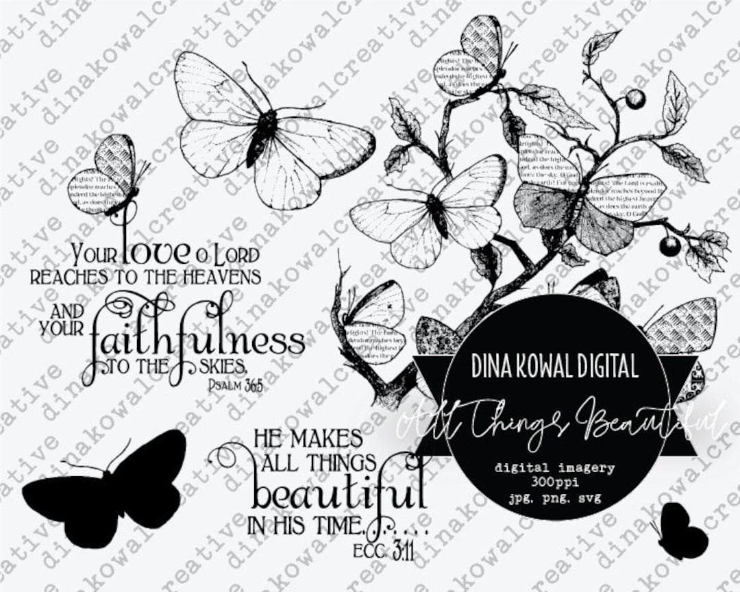 All Things Beautiful Digital Stamp Set 300 Ppi 7 Designs Including ...