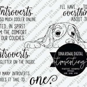 Introverting 2 Digital Stamp Set - 300 Ppi - 14 Designs, Mix and Match ...