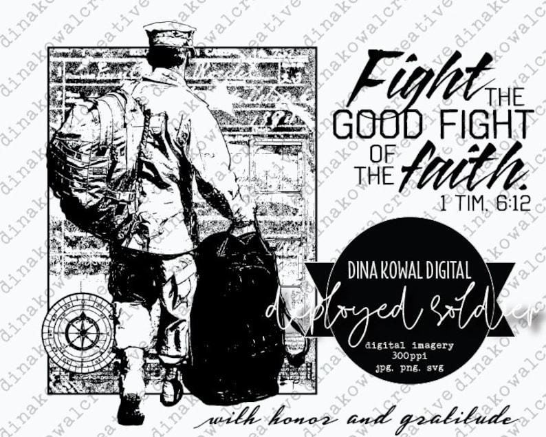 Deployed Soldier Digital Stamp Set - 300 Ppi - 7 Designs Including ...