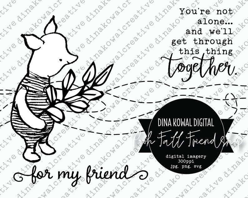 Fall Friendship Pooh Classic Digital Stamp Set - 300 Ppi - 7 Designs ...