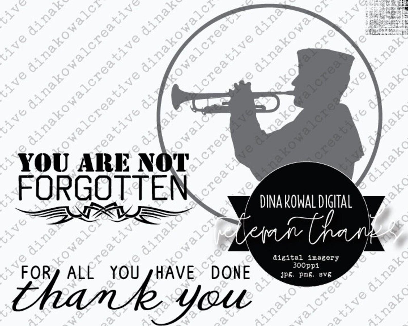 Veteran Thanks Digital Stamp Set - 300 Ppi - 7 Designs Including ...