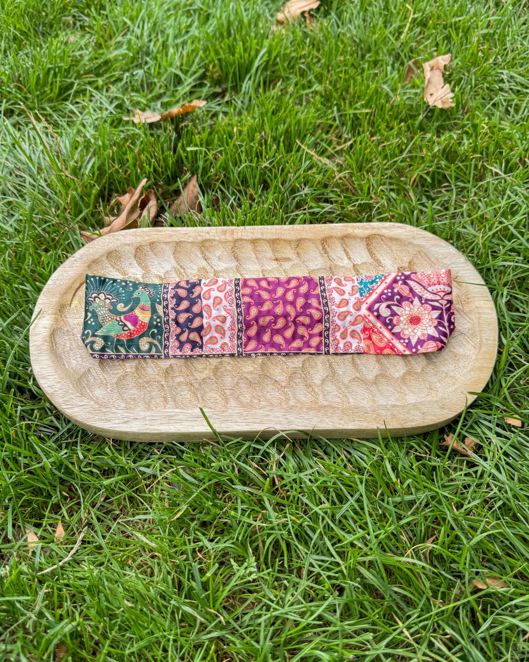 Boho 70s Patchwork Print Upcycled Headband – Handmade Limited Edition ...