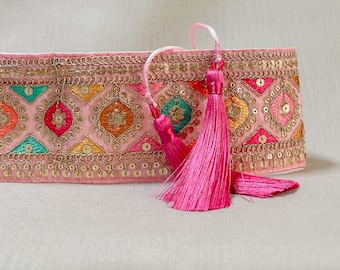 Golden Embroidered Obi Belt | Unique Accessories for Woman | Boho ...