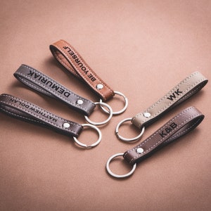 Personalized Leather Keychain for Men, Custom Keychain, Mens Gift ...