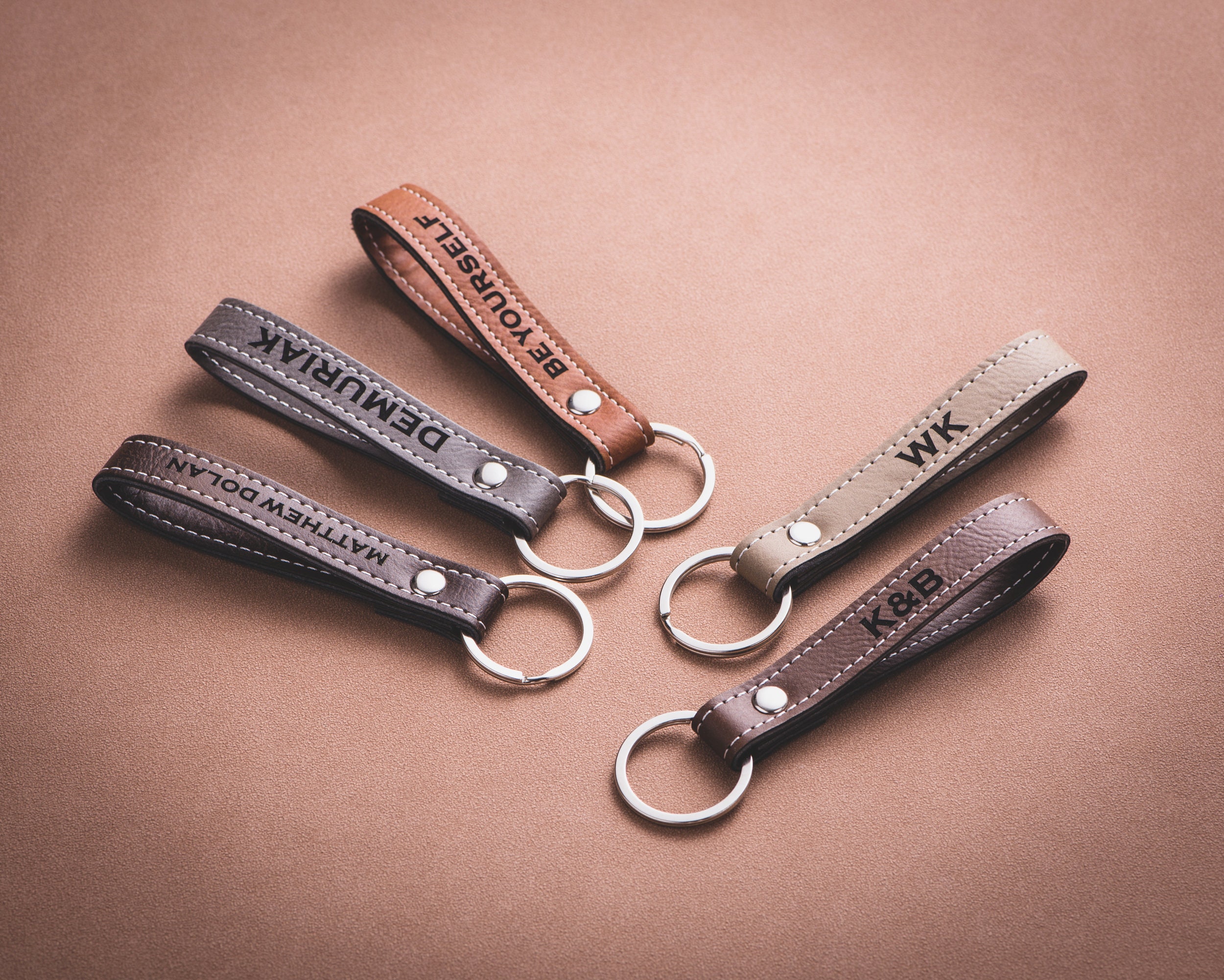 Personalized Leather Keychain for Men Custom Keychain Mens - Etsy