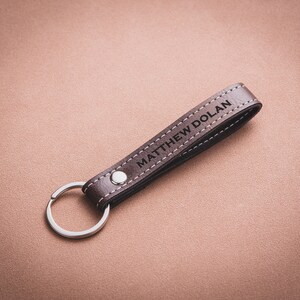 Personalized Leather Keychain for Men, Custom Keychain, Mens Gift ...