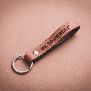 Personalized Leather Keychain for Men, Custom Keychain, Mens Gift ...