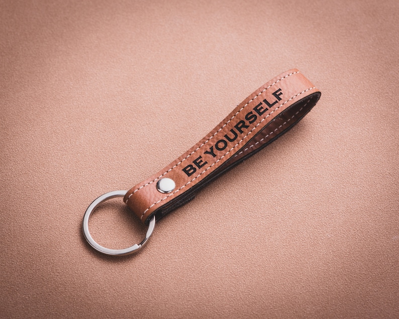 Personalized Leather Keychain for Men Custom Keychain Mens - Etsy