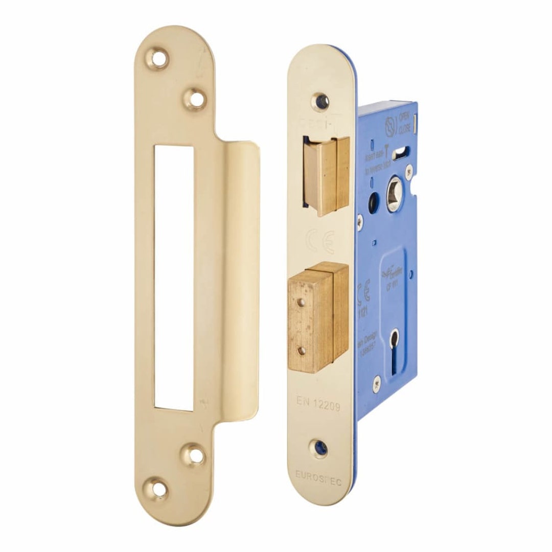 Architectural 3 Lever Sashlock 65mm Case 44mm Backset Radius PVD Brass ...