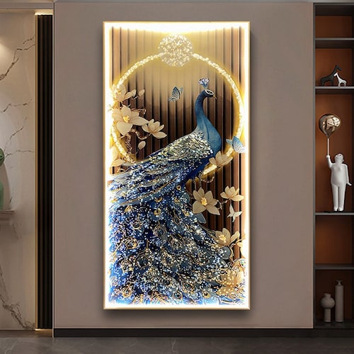 Large LED Wall Decor Moon Light Luxury Unique Picture Painting - Etsy