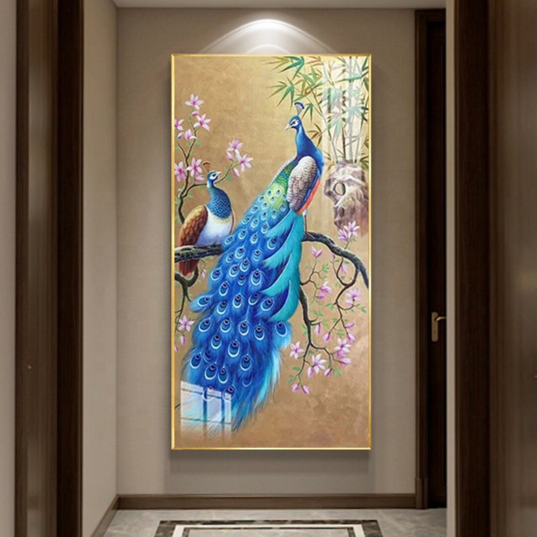 Peacock Painting, Peacock Art, Glass Wall Art ,animal Paintings,large ...