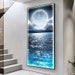 Large LED Wall Decor Moon Light Luxury Unique Picture Painting Resin ...
