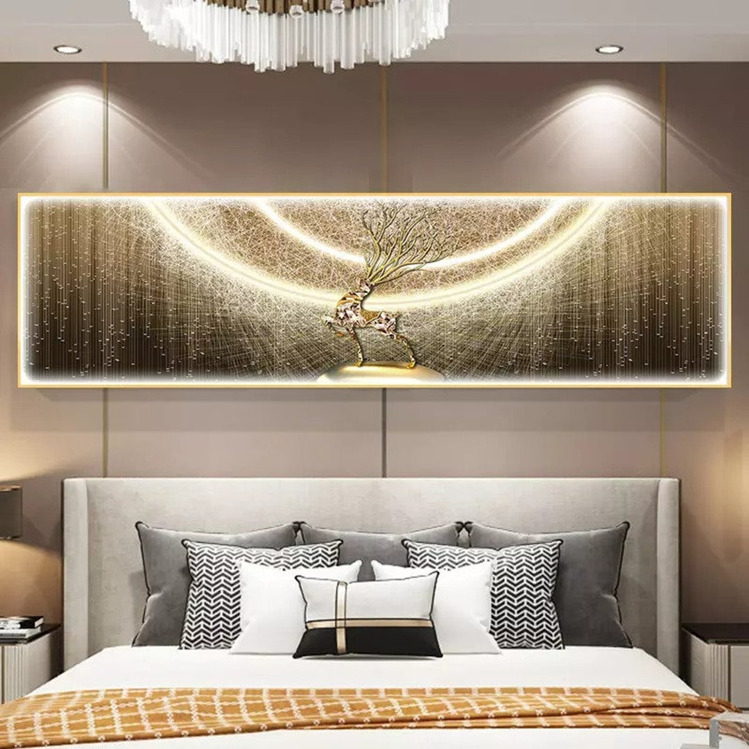 Large Wall Decor LED Painting With Lights Animal Picture Glass Painting ...