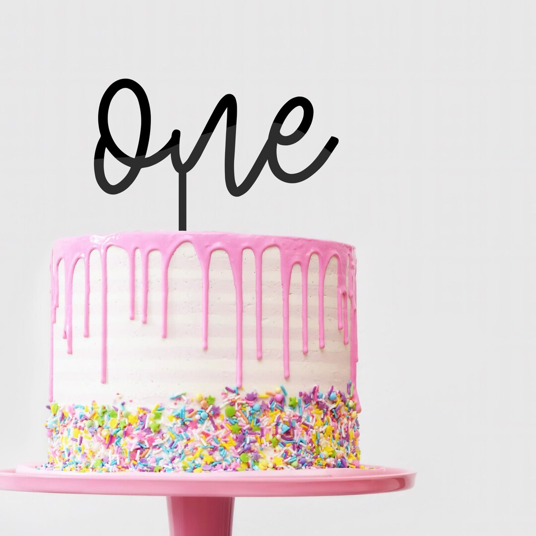 Birthday Cake Topper One Cake Topper Cake Decorations First Birthday ...