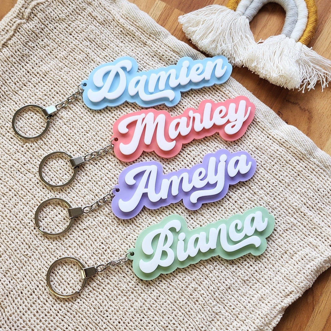 Personalized Toddler Backpack Tags or Keyring Keychain Kids Name Tags ...