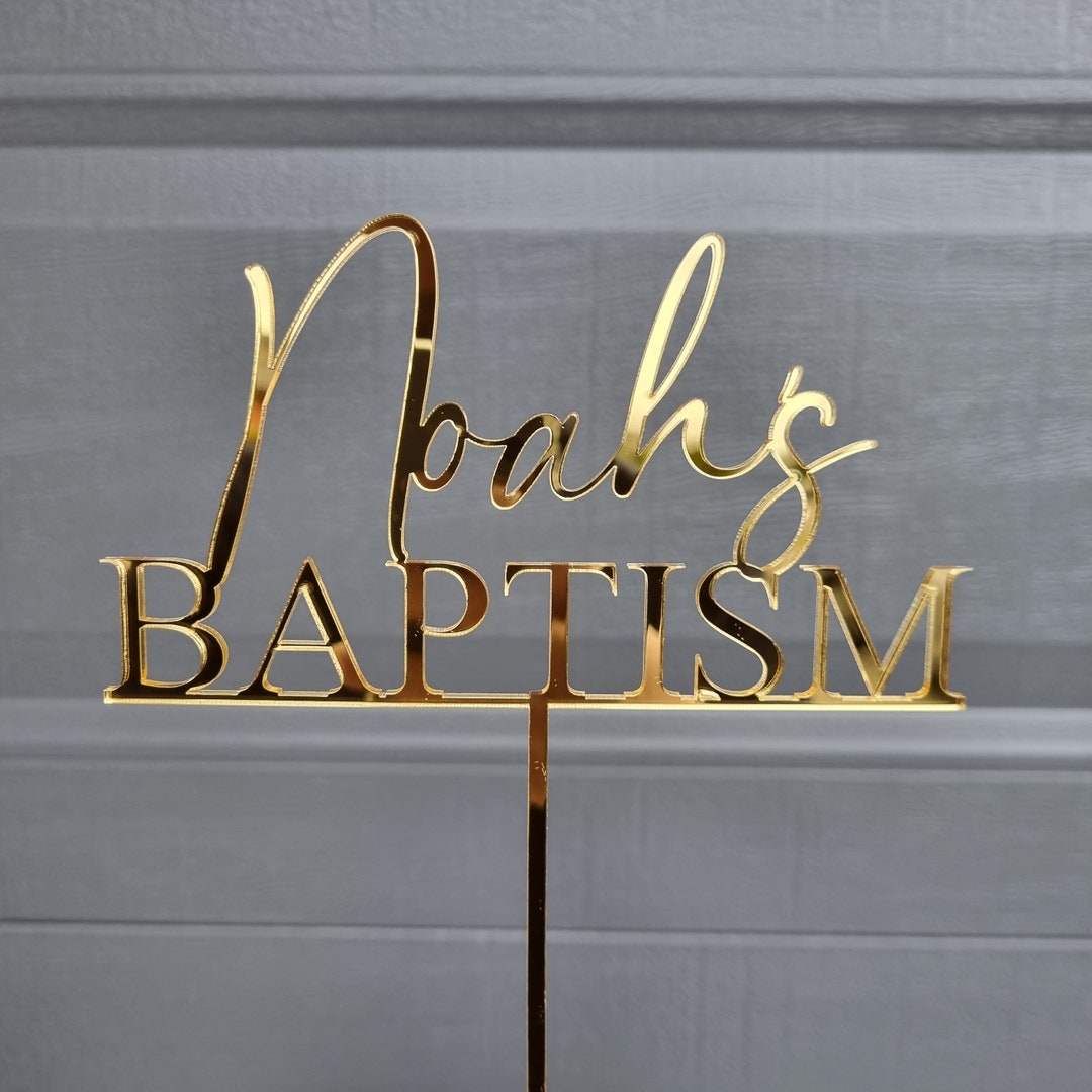 Personalised Custom BAPTISM Topper Wood and Acrylic Cake Decoration ...