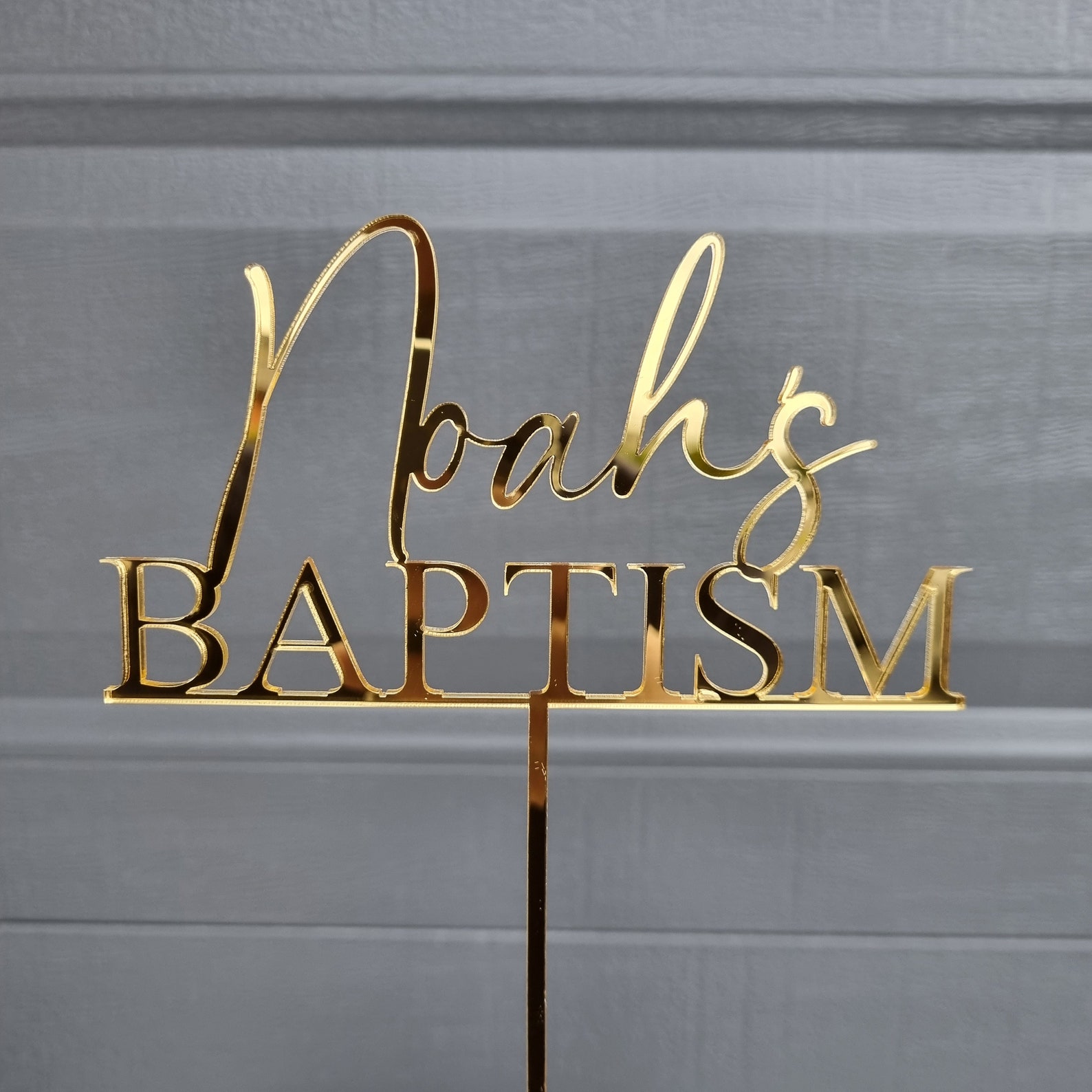 Personalised Custom Baptism Topper Wood and Acrylic Cake - Etsy