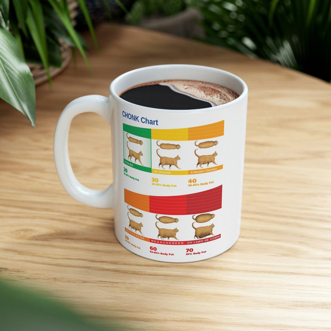 Chonk Chart Cat Meme Mug, Oh Lawd He Comin - Etsy