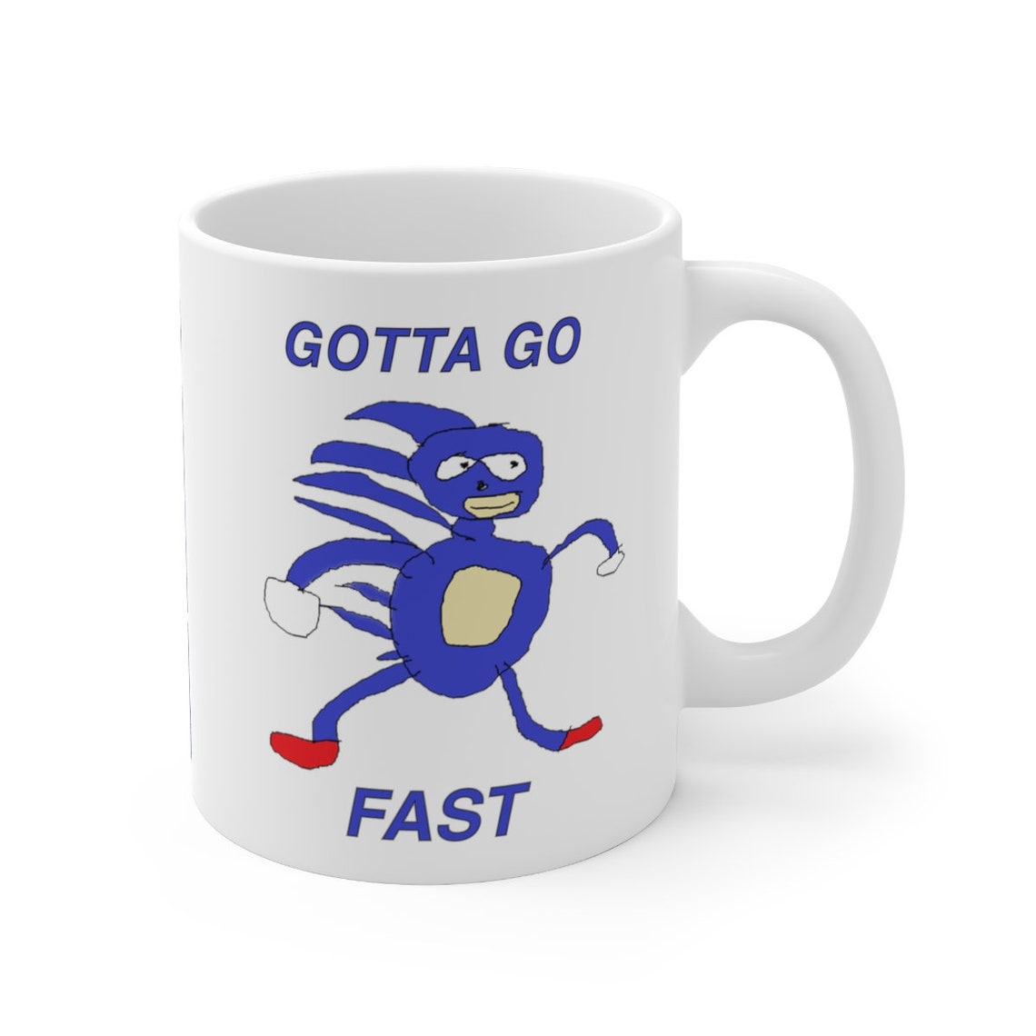 Sanic Hedgehog Gotta Go Fast Sanic Meme Mug - Etsy