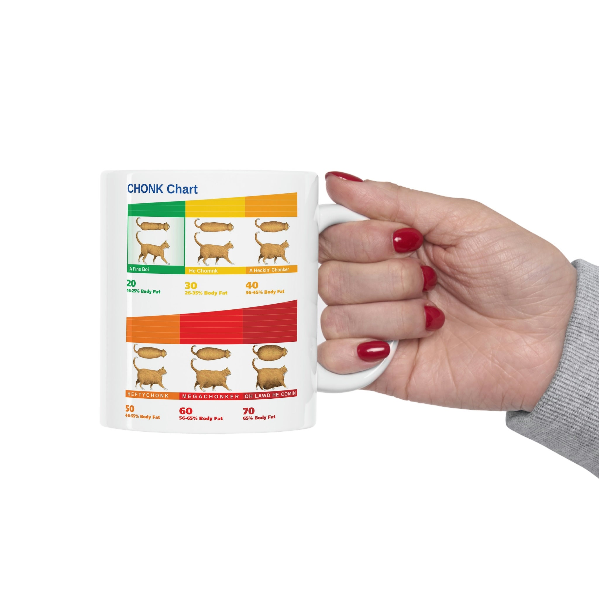 Chonk Chart Cat Meme Mug, Oh Lawd He Comin - Etsy