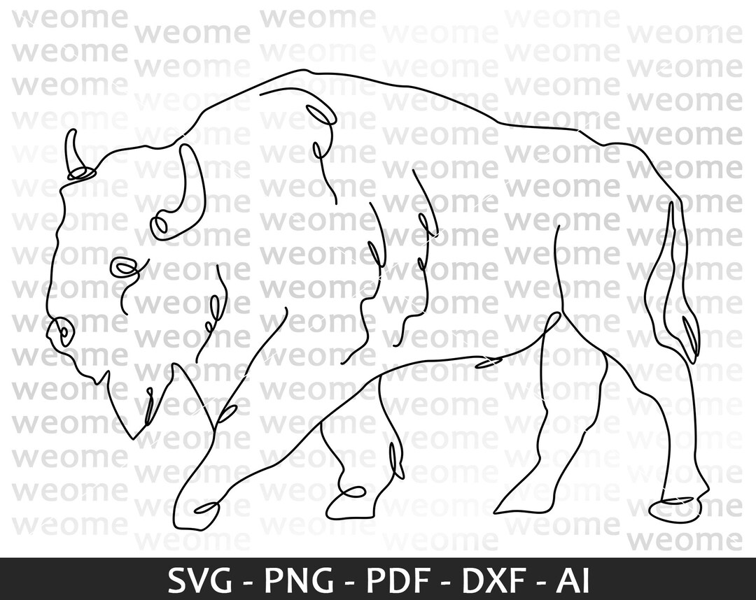 Buffalo Line Art Svg Download File for Cricut, Laser Cut and Print ...