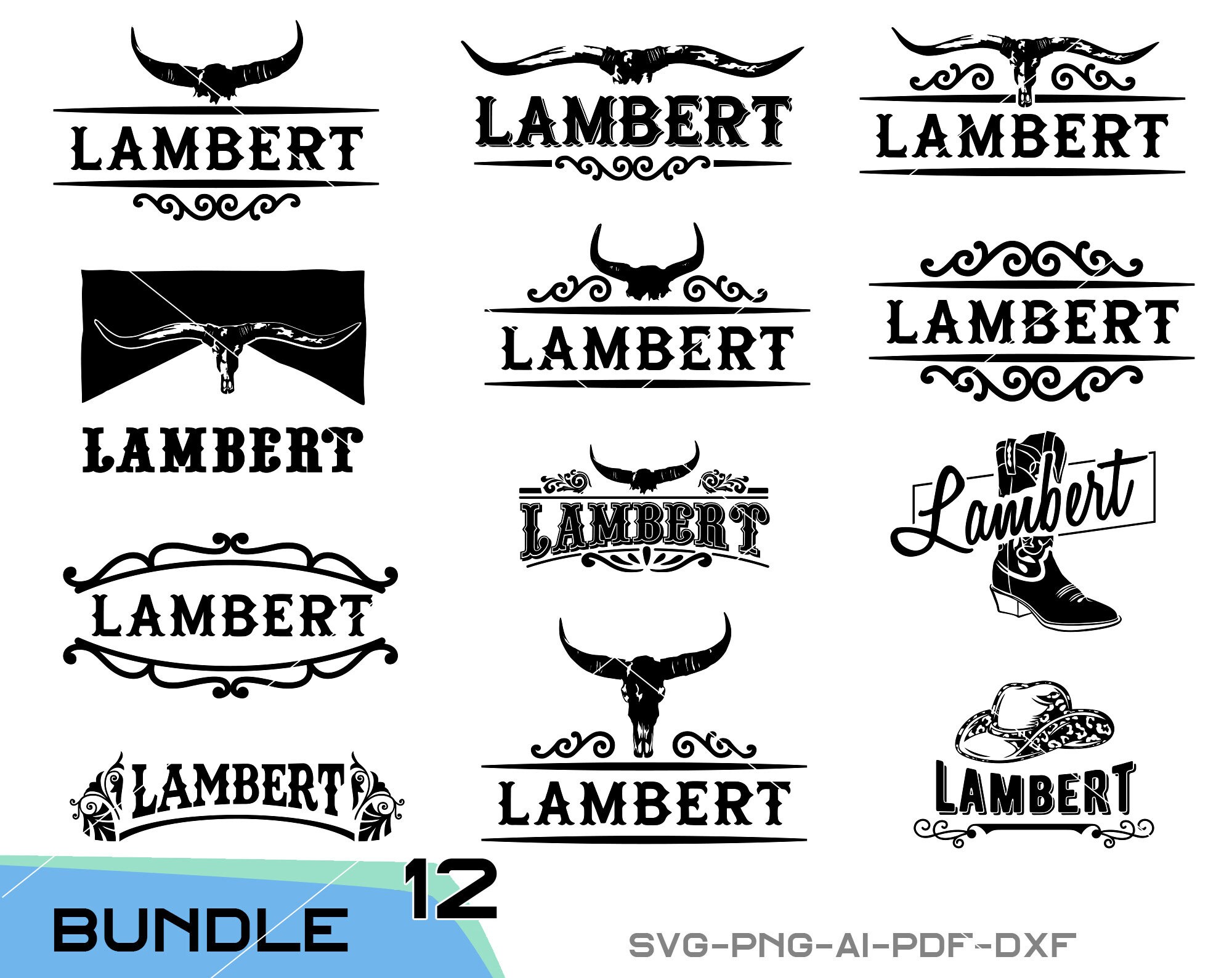 Lambert Svg Bundle Download File for Cricut, Laser Cut and Print ...