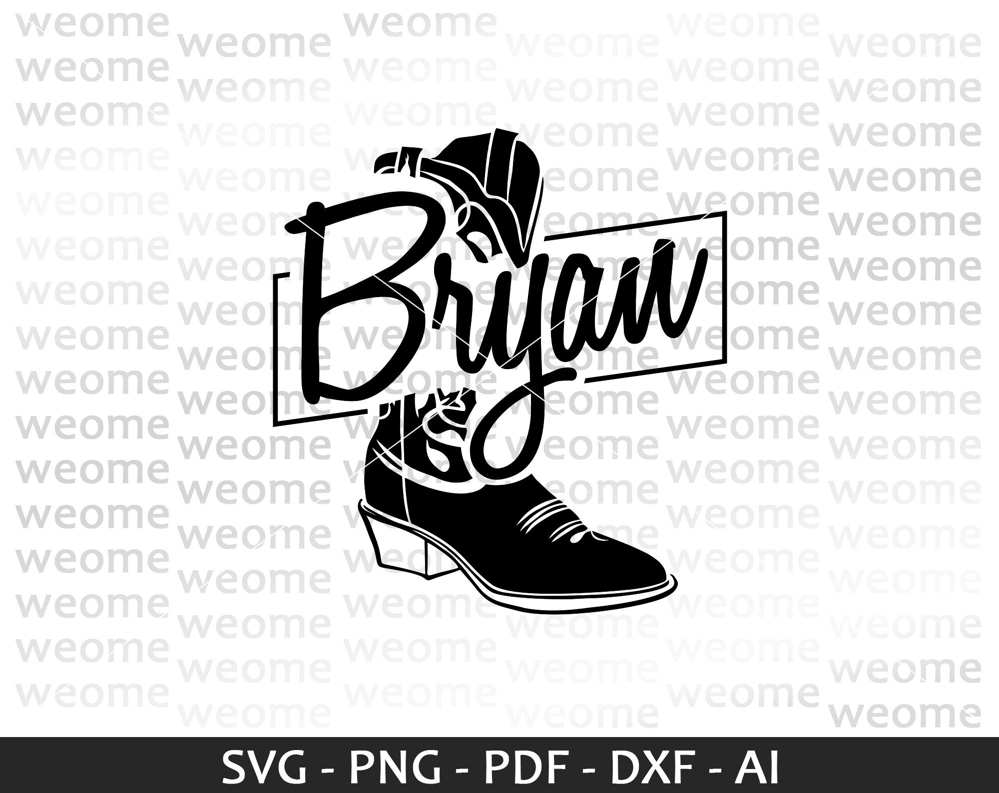Bryan Svg Download File for Cricut, Laser Cut and Print, Commercial Use ...
