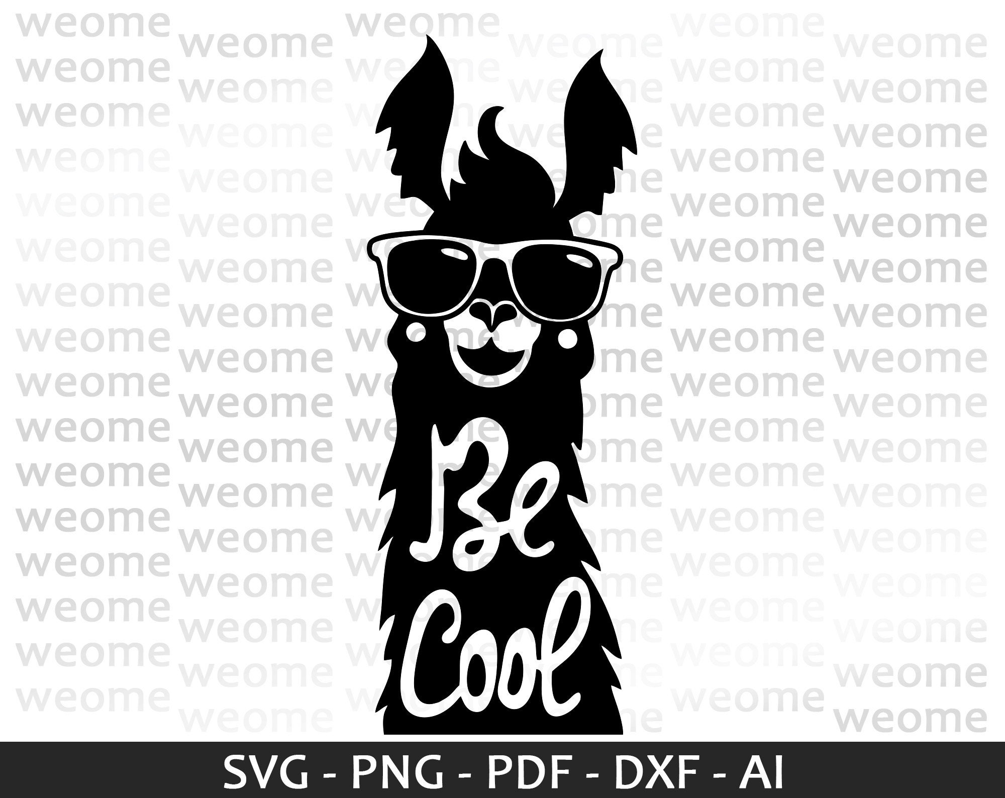 Be Cool Lama Svg Download File for Cricut Laser Cut and - Etsy