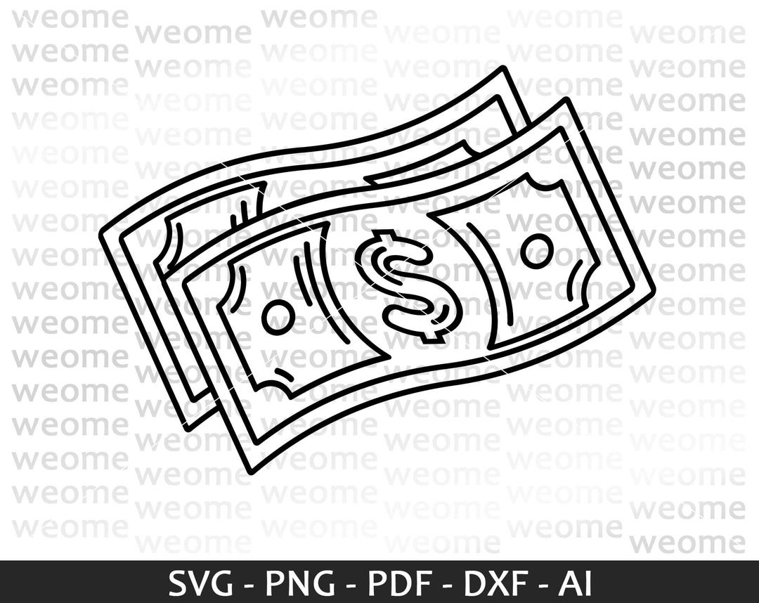Banknote Svg Download for Cricut, Laser Cut, Silhouette, Glow Forge and ...