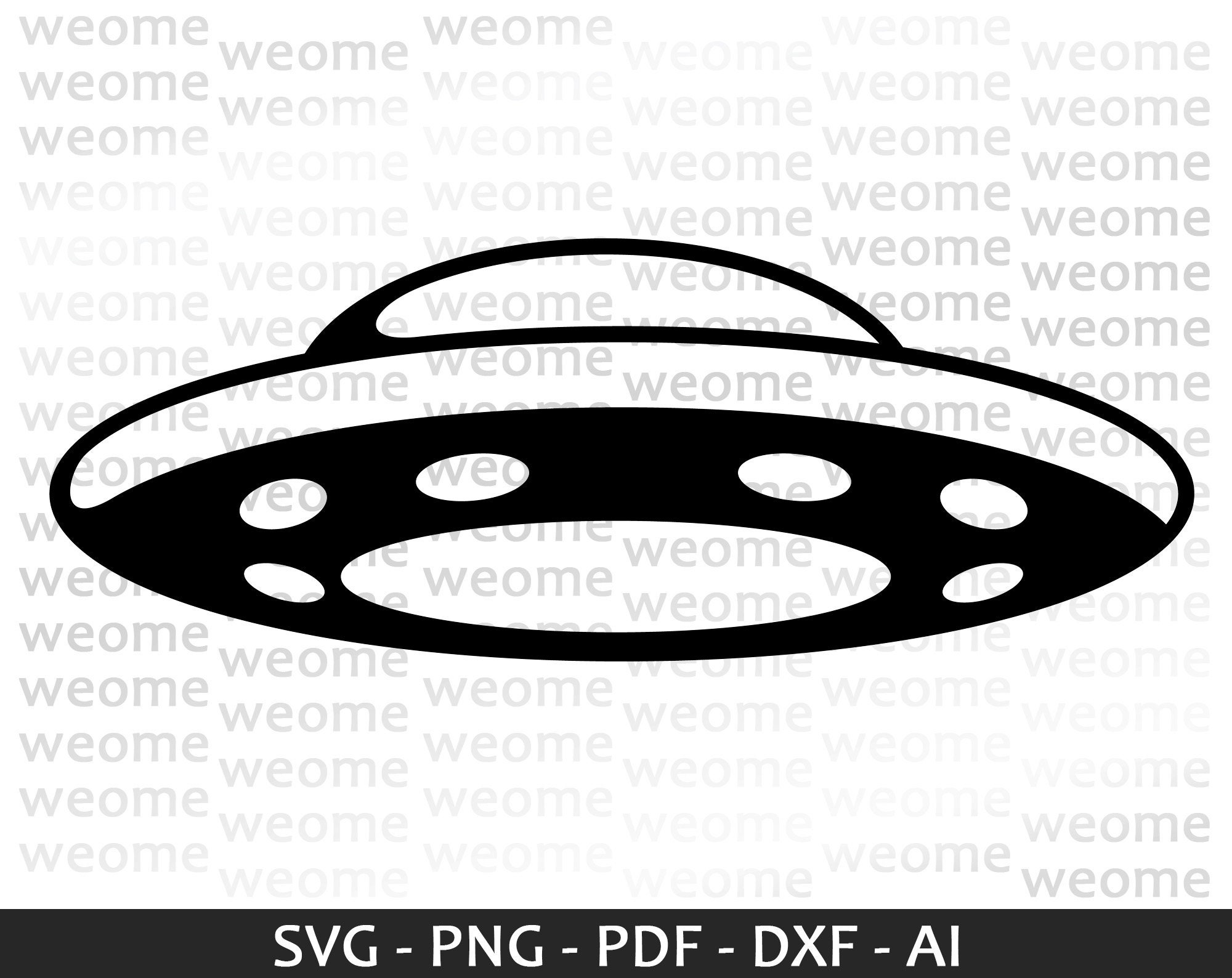 Ufo Alien Svg Download File for Cricut, Laser Cut and Print, Commercial ...